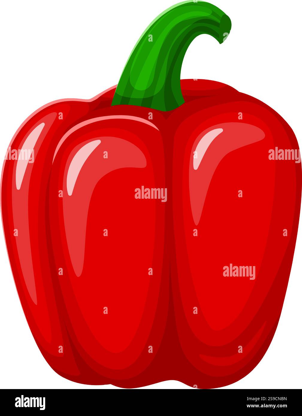 Red bell pepper with green stalk Stock Vector Images - Alamy