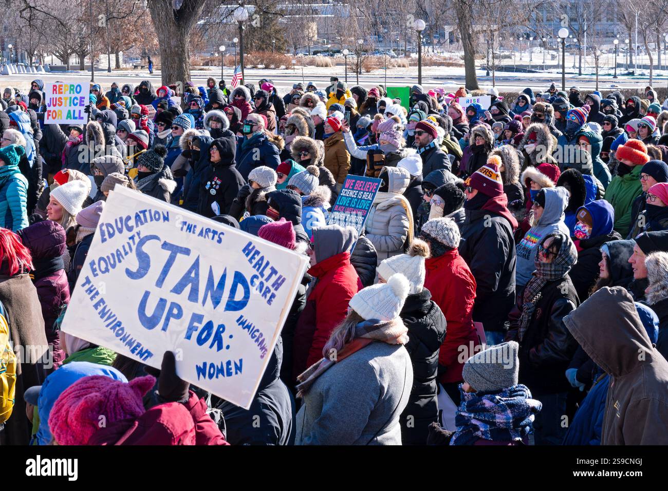 St. Paul, Minnesota - January 18, 2025: Crowd rallies on State Capitol ...