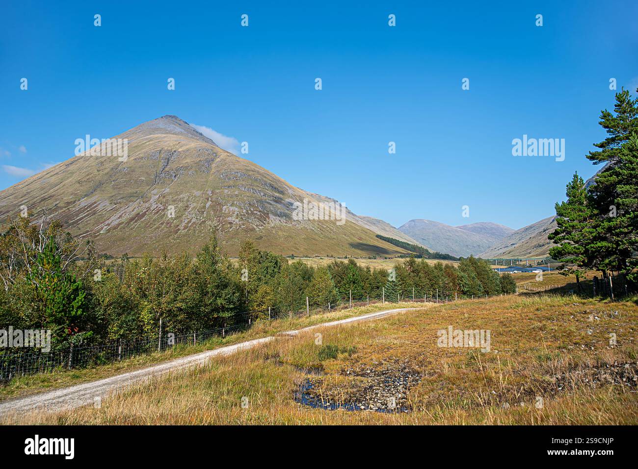 Landscape photography of mountain Beinn Dorain in the valley Glen Orchy ...
