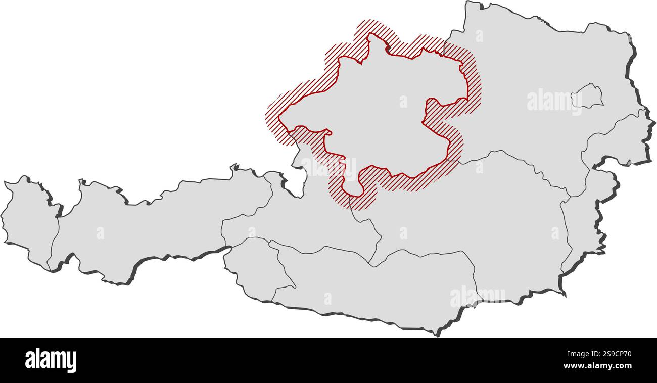 Upper austria contour Stock Vector Images - Alamy