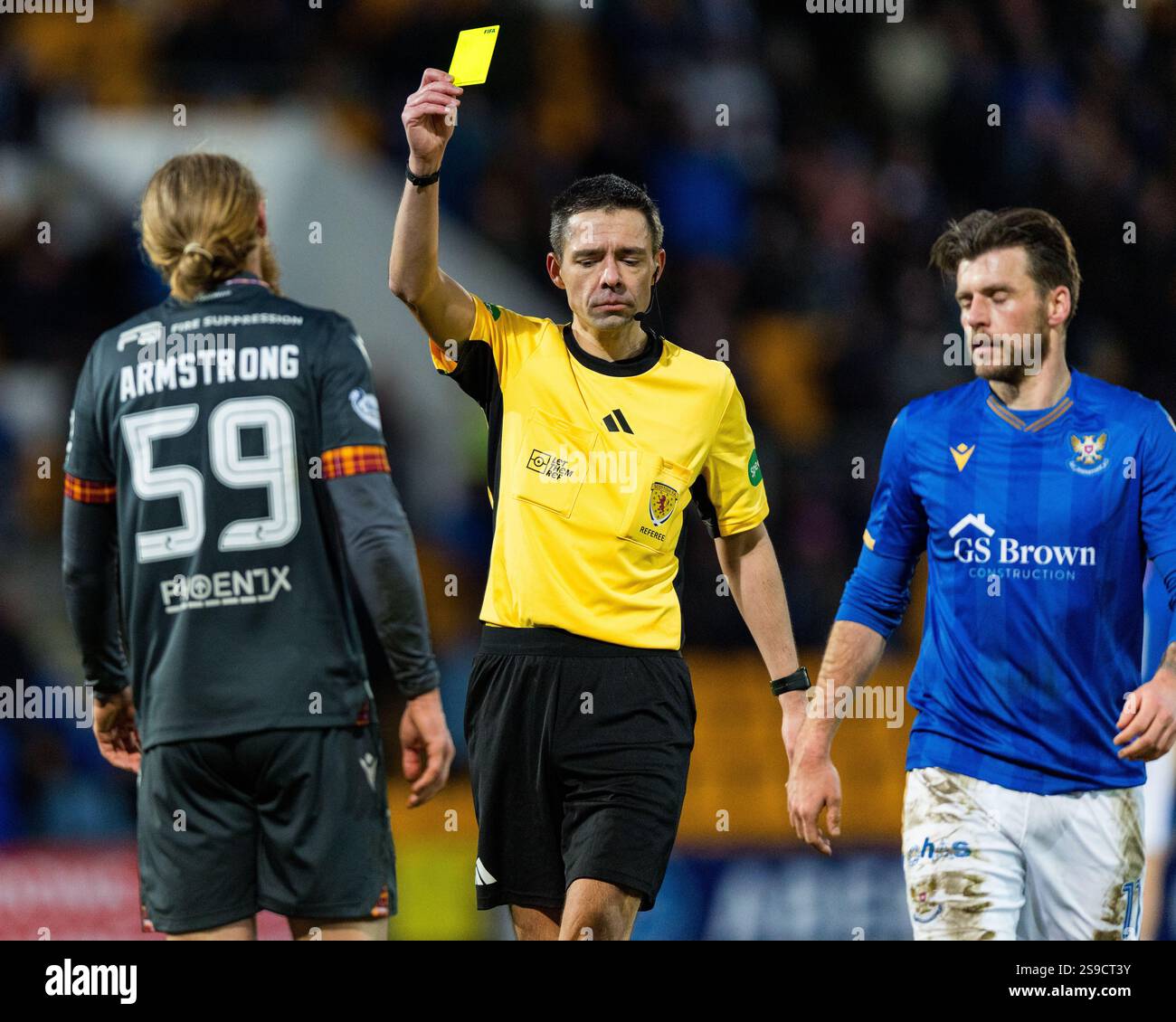 Perth, Scotland. 25 January 2025. Luke Armstrong (59 - Motherwell ...