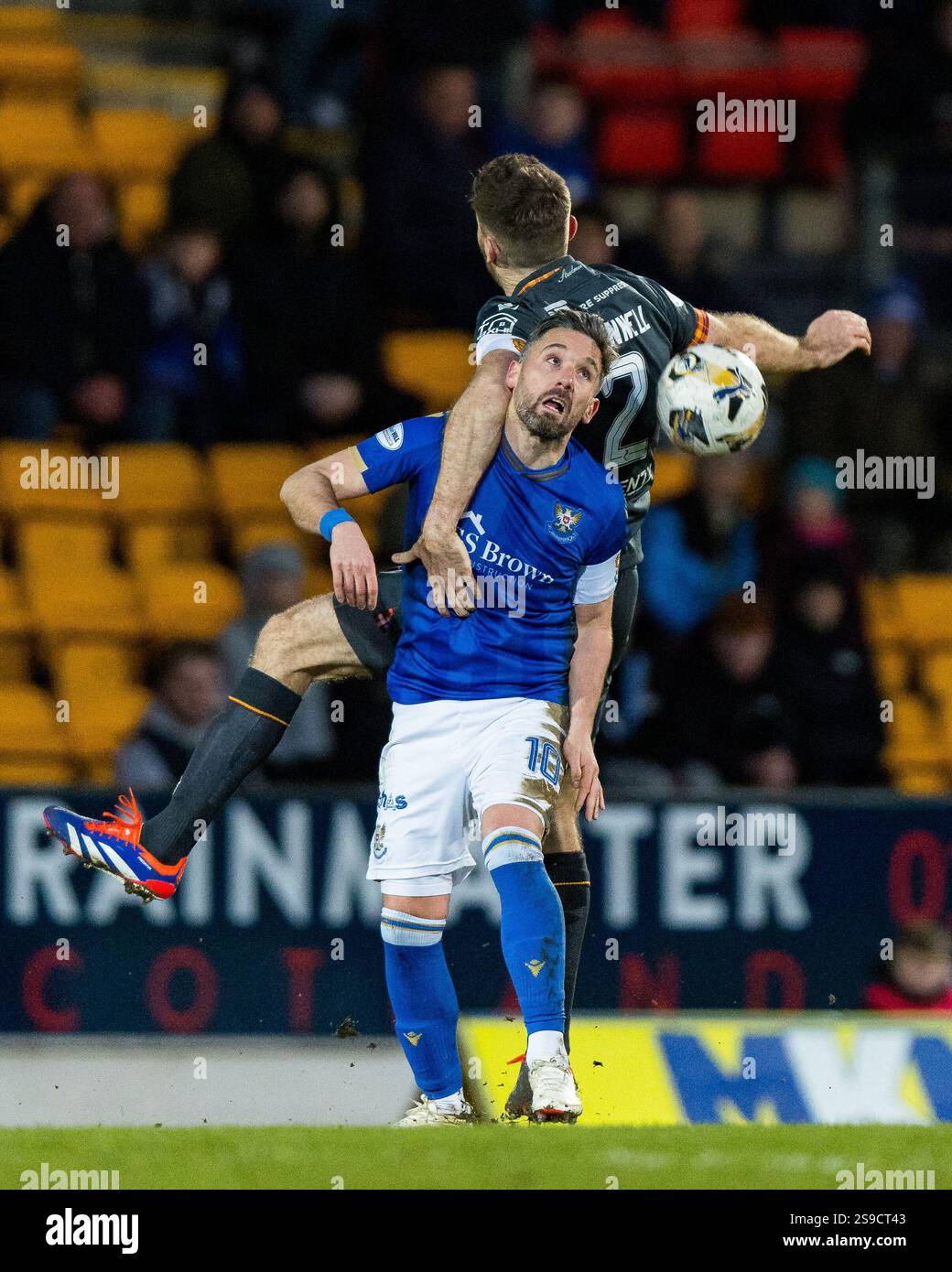 Perth, Scotland. 25 January 2025. Nicky Clark (10 - St Johnstone) wins ...