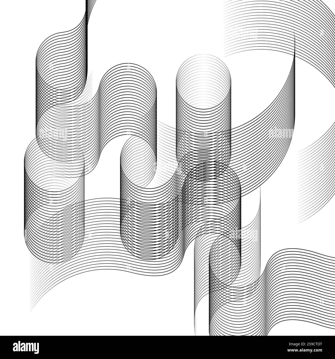 Abstract wave lines for brochure design. Modern digital water wave ...