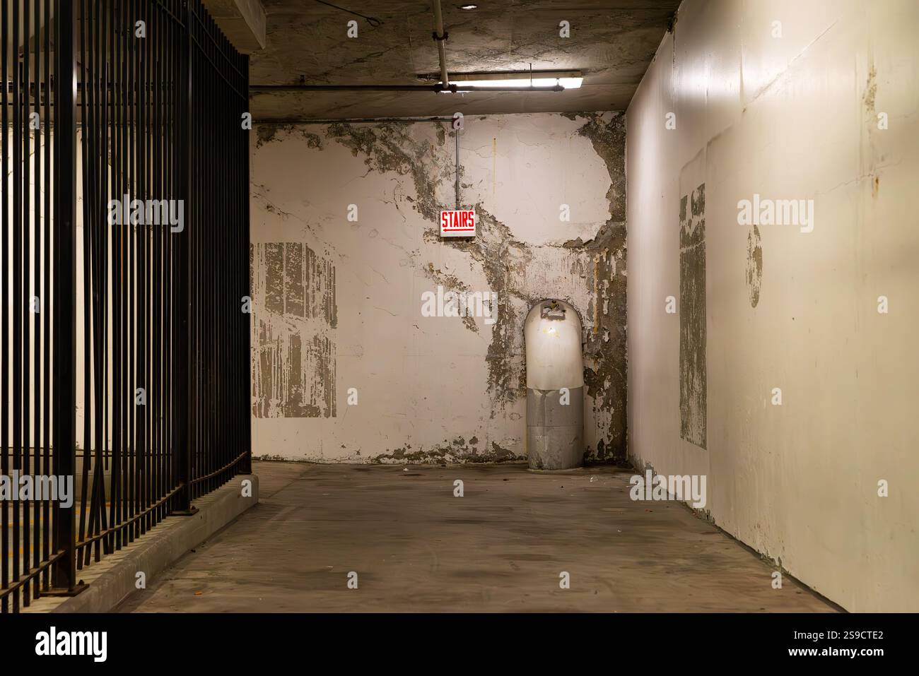 Underground parking garage corridor in Chicago, Illinois, USA Stock ...