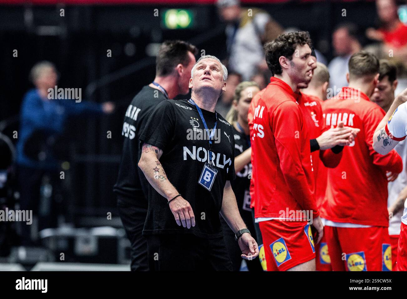 Herning, Denmark. 25th, January 2025. Head coach Nikolaj Jacobsen of ...