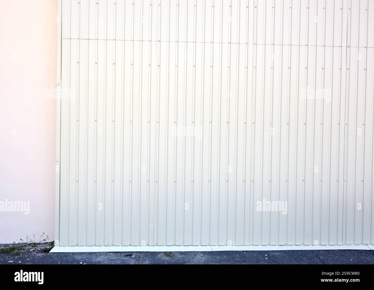 Corrugated steel warehouse or factory industrial building. Building ...