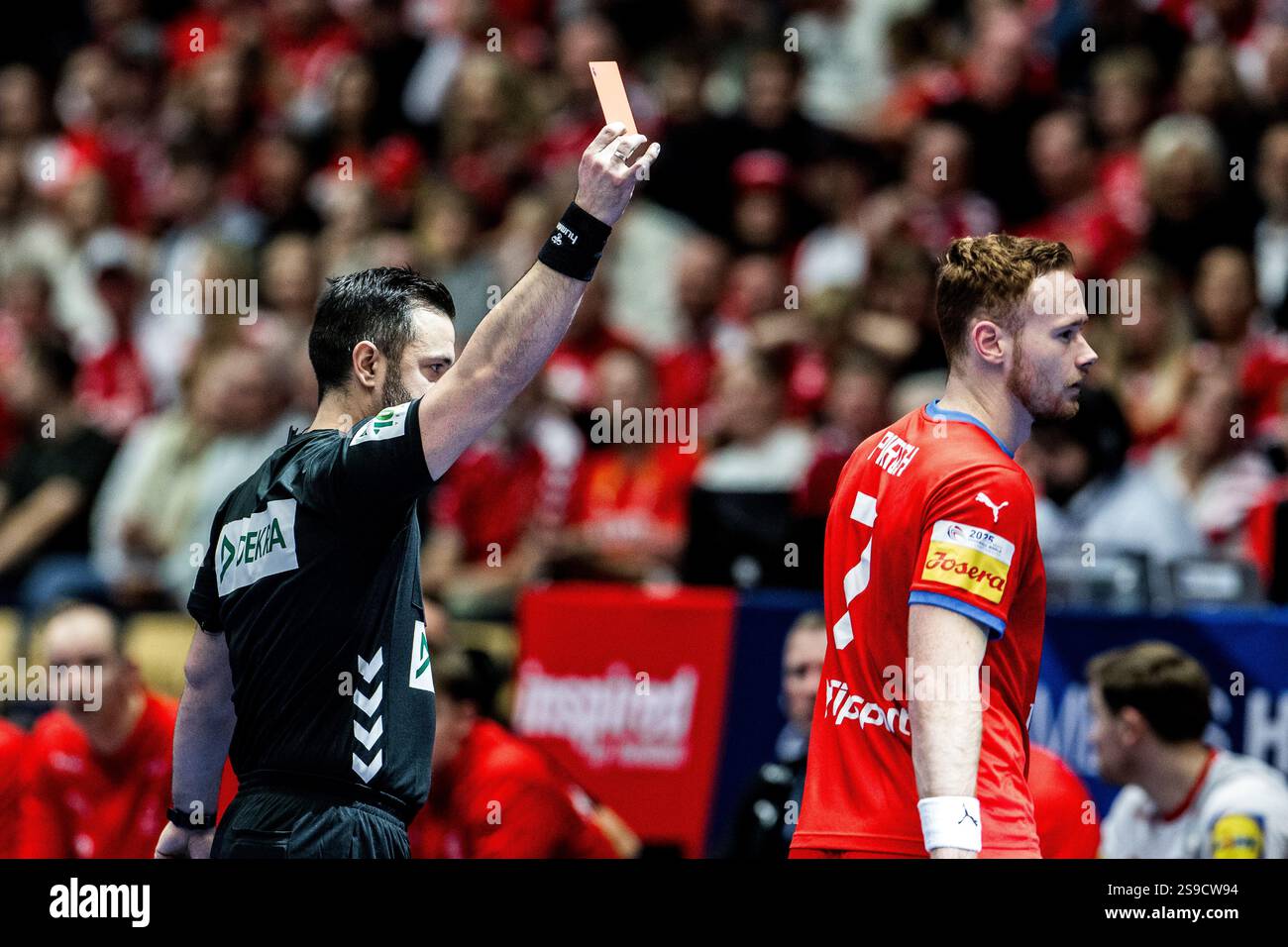 Herning, Denmark. 25th, January 2025. Tomáš Piroch (7) of Czechia is ...