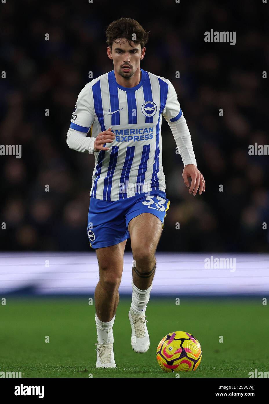 Brighton and Hove, England, 25th January 2025. Matt O’Riley of Brighton ...