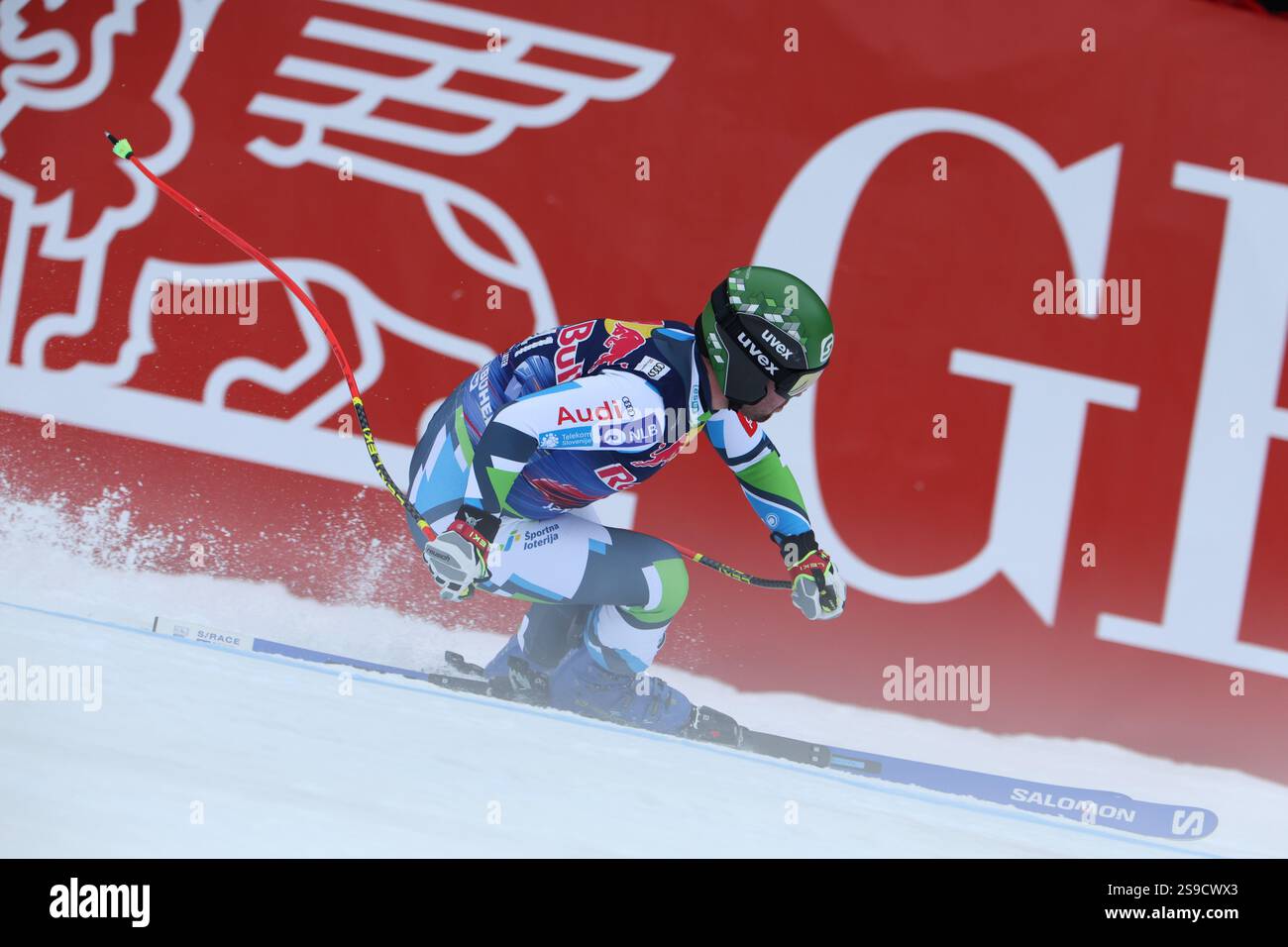KITZBUEHEL, AUSTRIA - JANUARY 25: Martin Cater of Slovenia during the ...