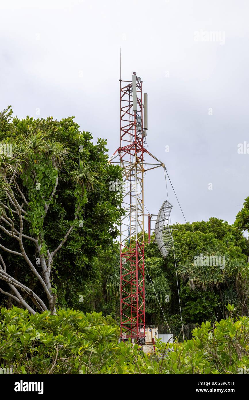 A communications tower in the Mystery Island, Vanuatu Stock Photo - Alamy