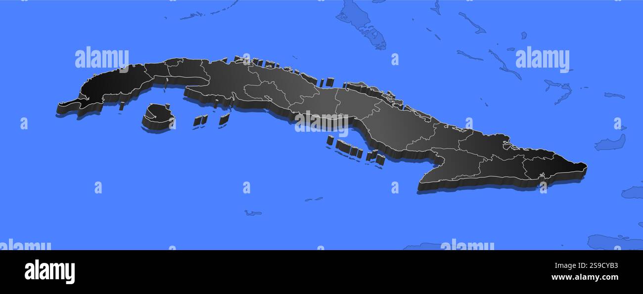 Map of Cuba and nearby countries, Cuba as a black piece Stock Vector ...