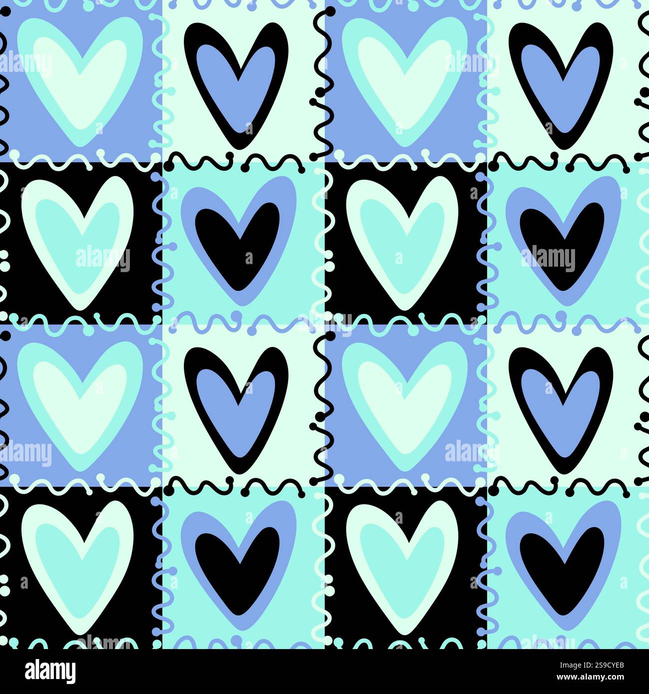 Valentine love hearts seamless 14 February pattern for wrapping paper ...