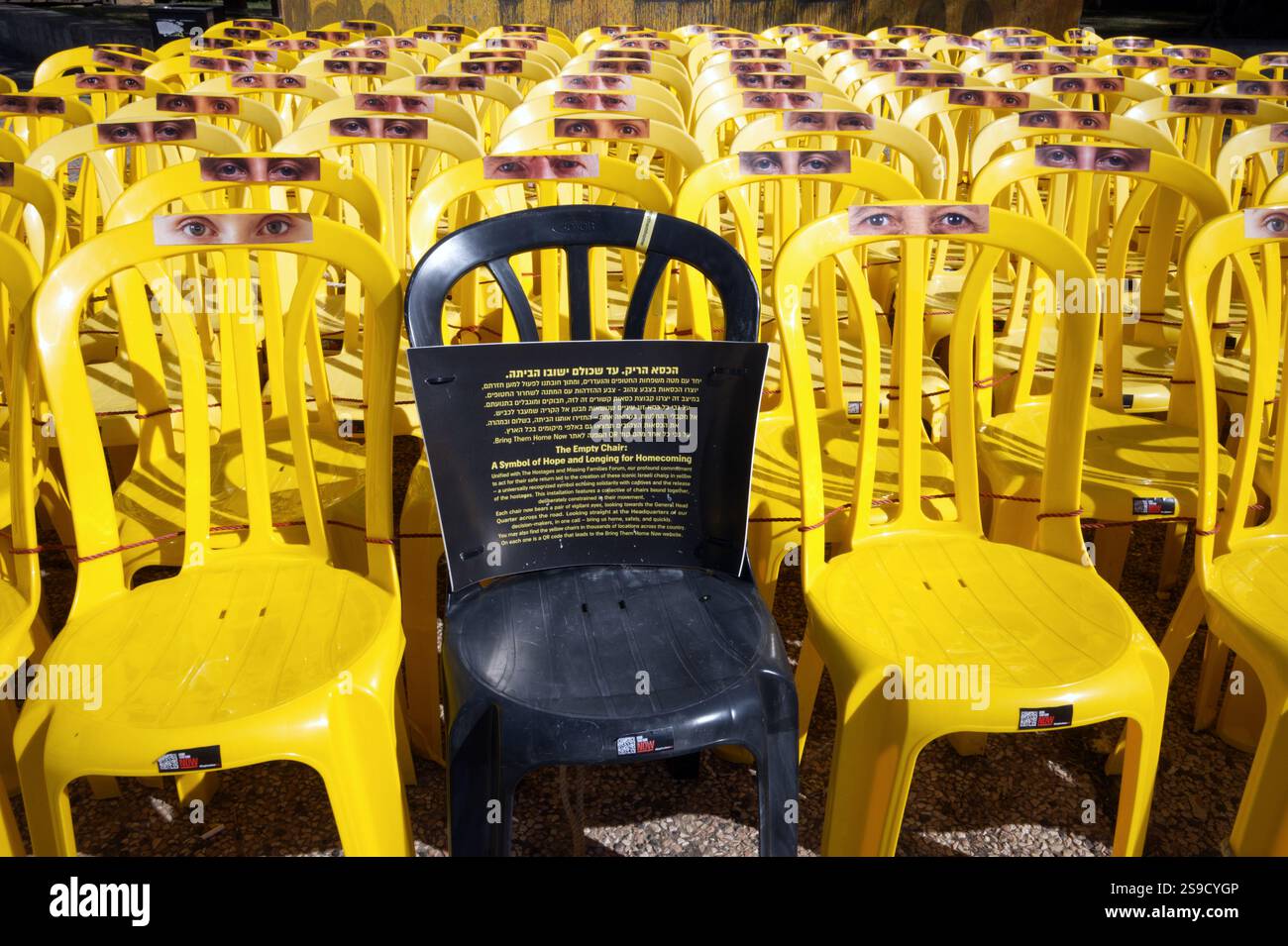 Art Installations at Hostages Square in Tel Aviv, Israel (raising ...