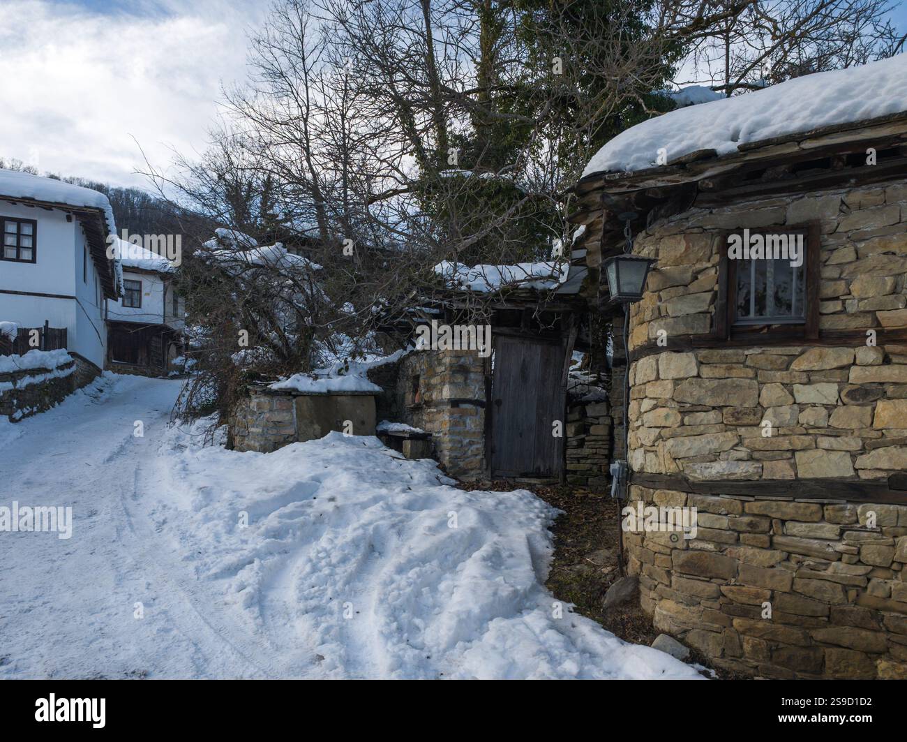 Amazing Winter panorama of village of Bozhentsi, Gabrovo region ...