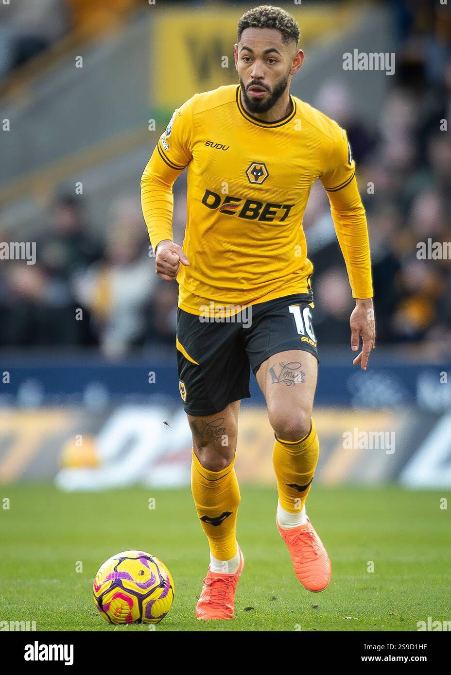 Wolverhampton, England, 25th January 2025. Matheus Cunha of ...
