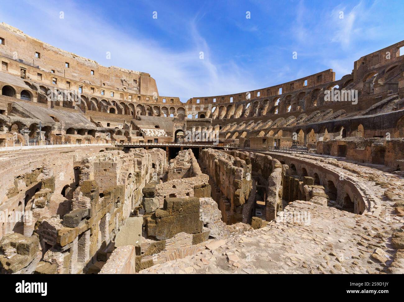 Inside view of the great Roman Colosseum also known as the Flavian ...
