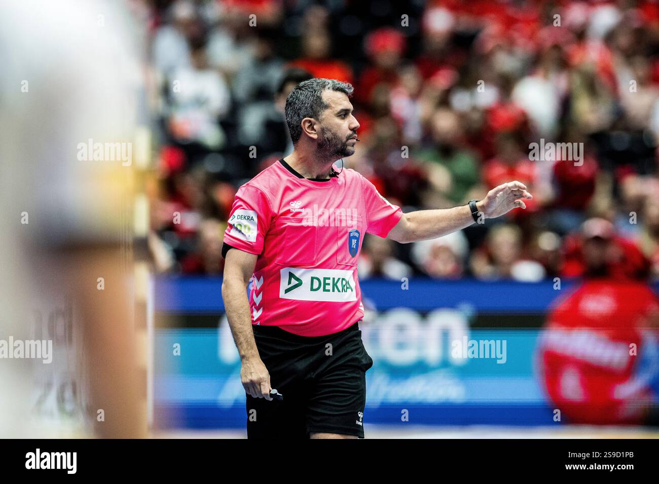 Herning, Denmark. 25th, January 2025. Referee Julian Lopez Grillo seen ...