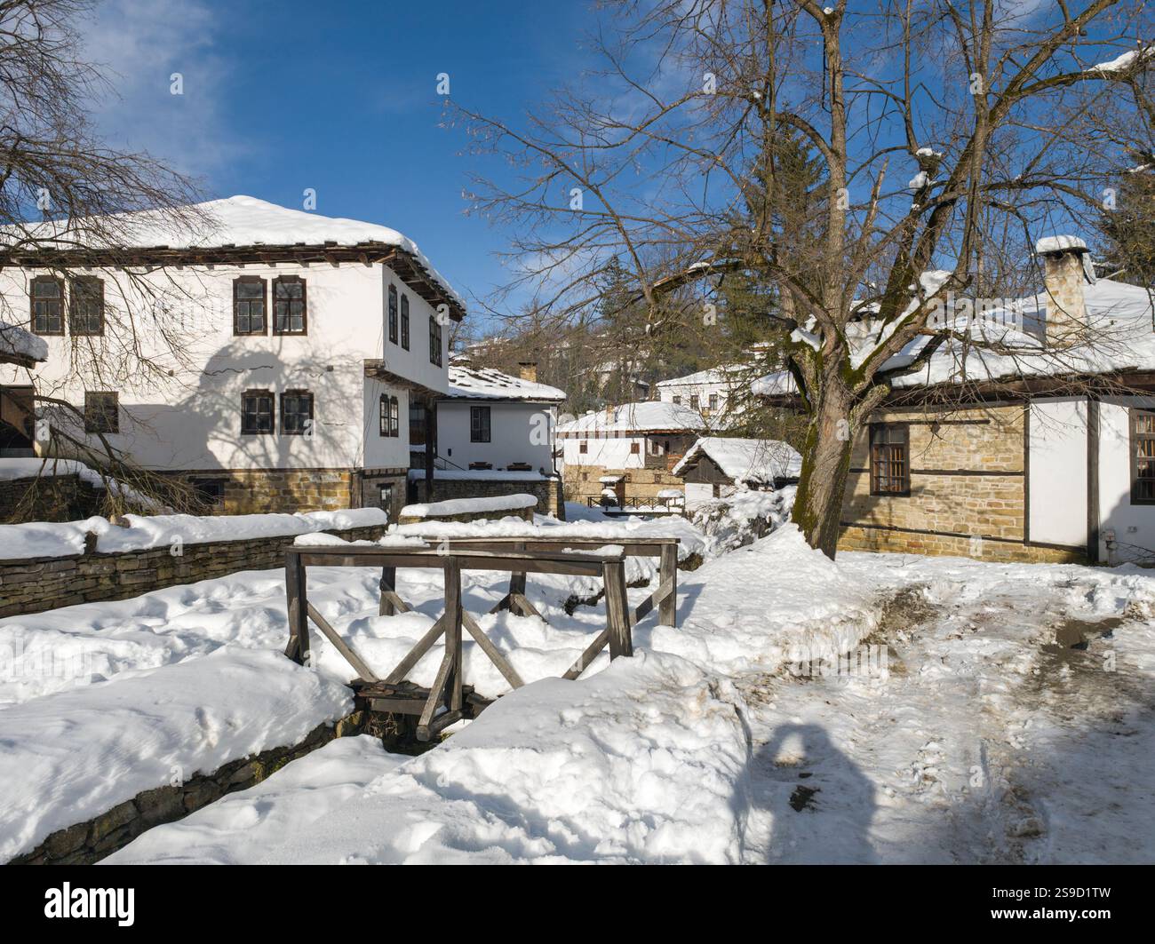 Amazing Winter panorama of village of Bozhentsi, Gabrovo region ...