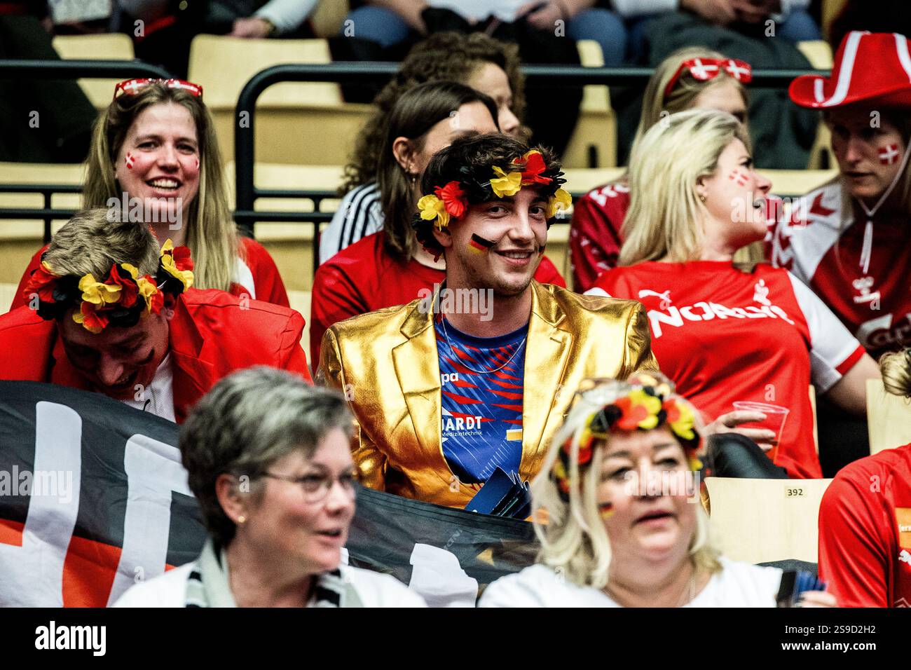 Herning, Denmark. 25th, January 2025. German handball fans seen on the ...