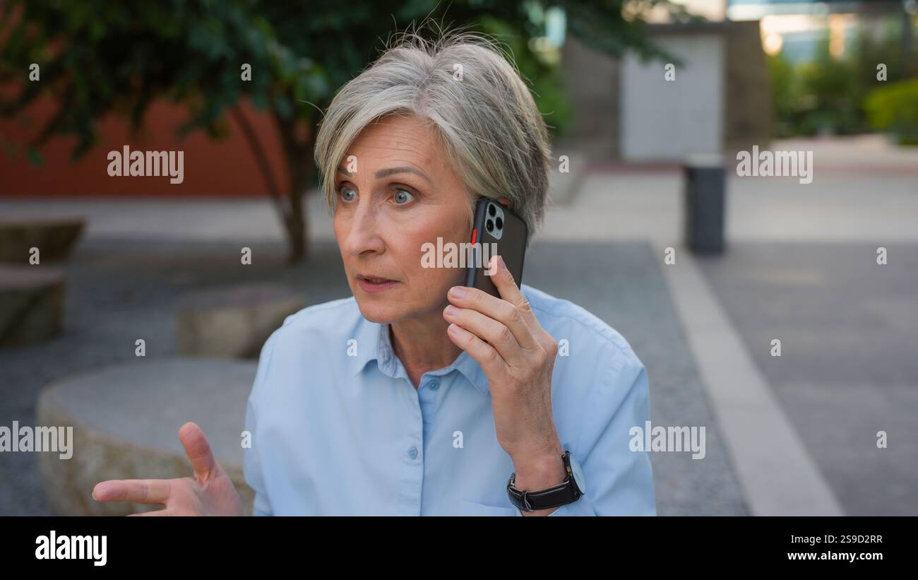 Angry mad senior businesswoman Caucasian old woman stressed female ...