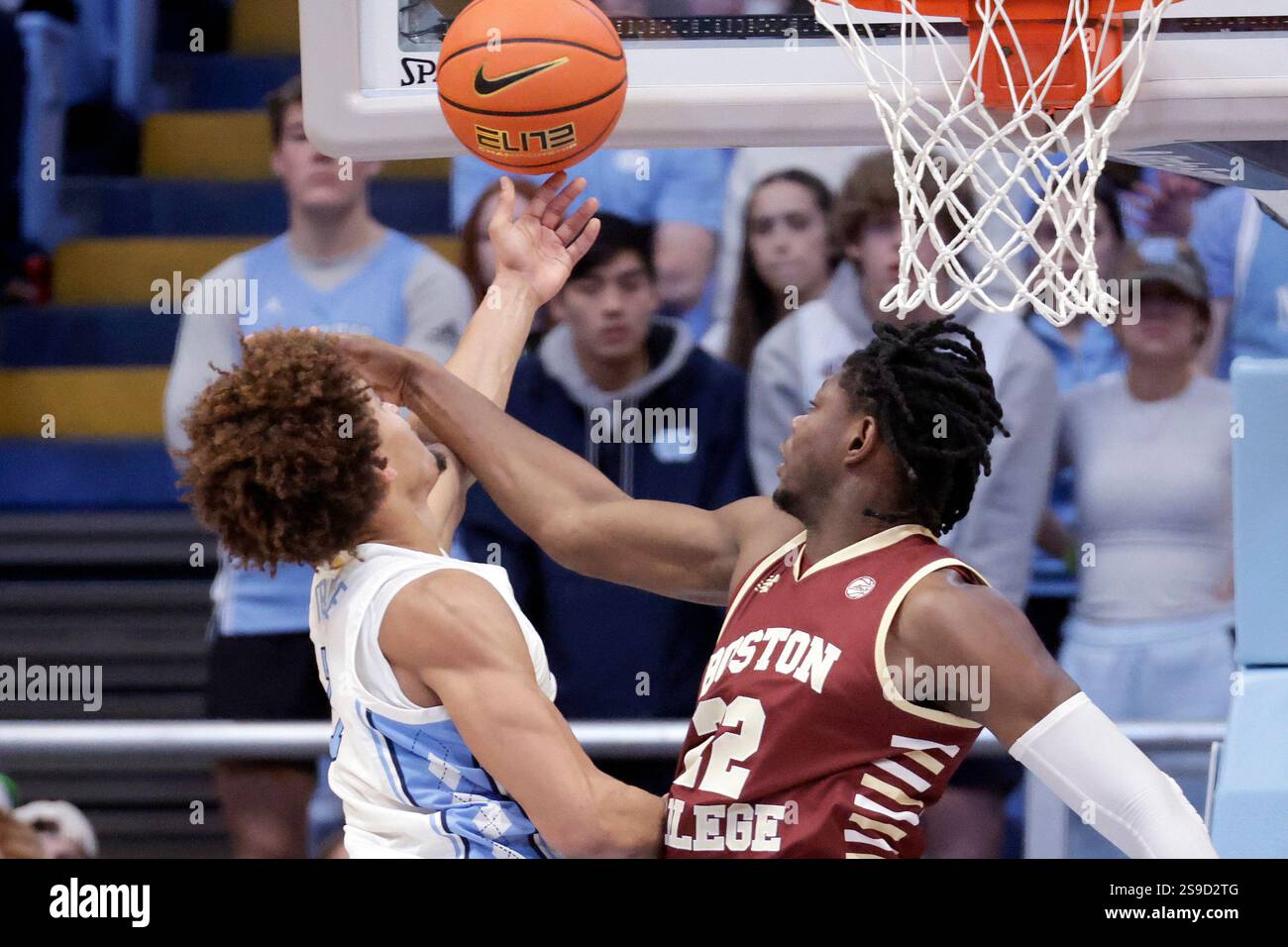 North Carolina guard Seth Trimble (7) is defended by Boston College ...