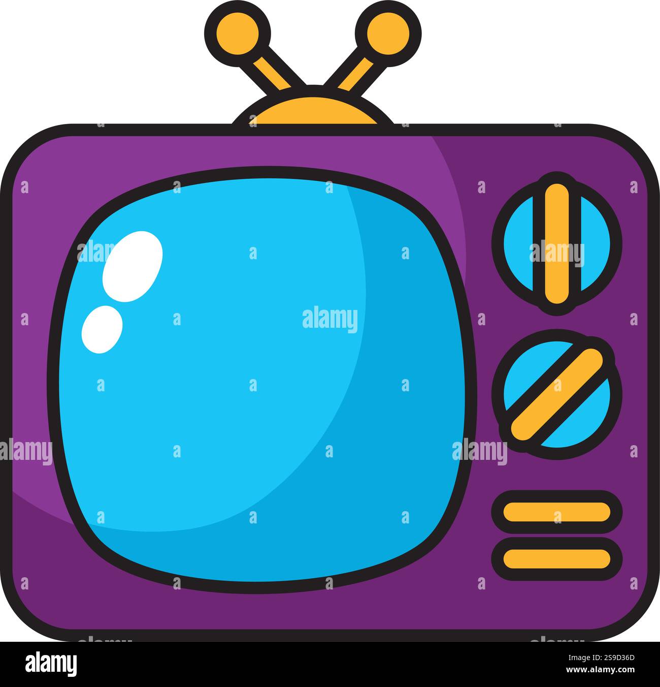 Retro TV illustration Stock Vector Image & Art - Alamy