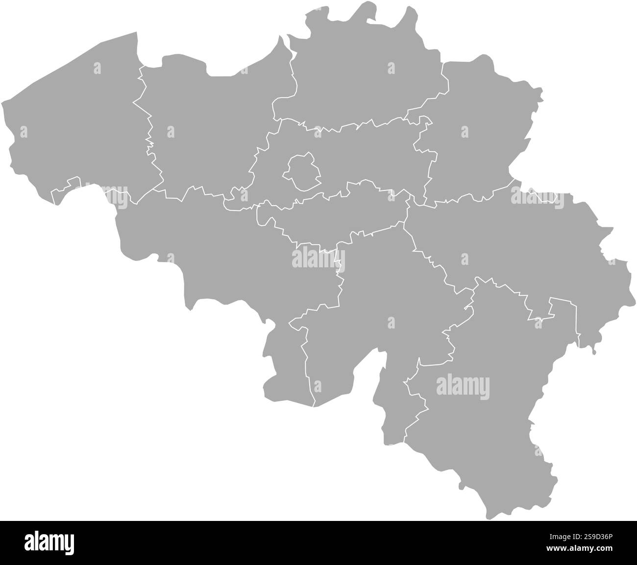 Map of Belgium with the provinces Stock Vector Image & Art - Alamy
