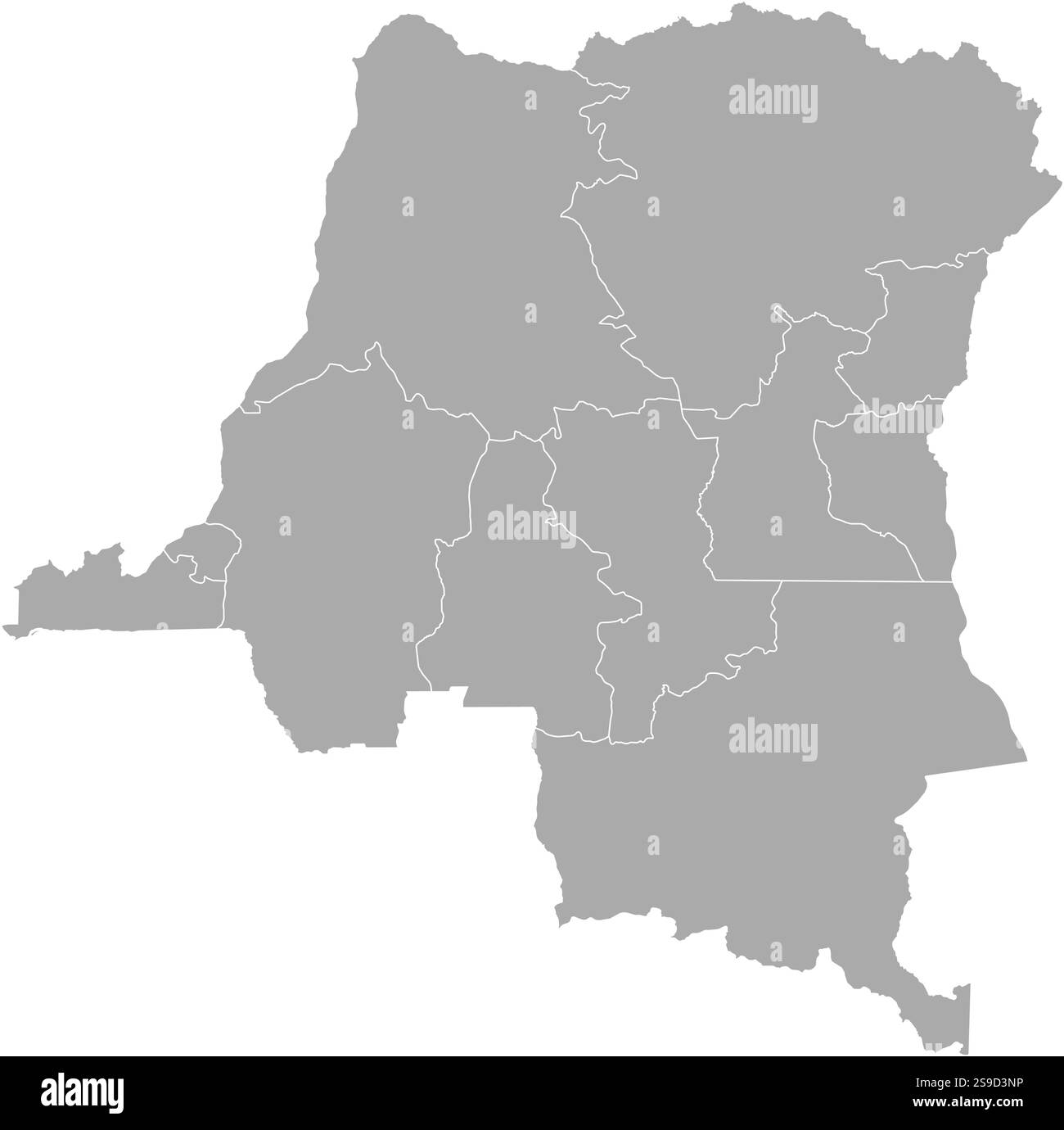 Map of Democratic Republic of the Congo with the provinces Stock Vector ...