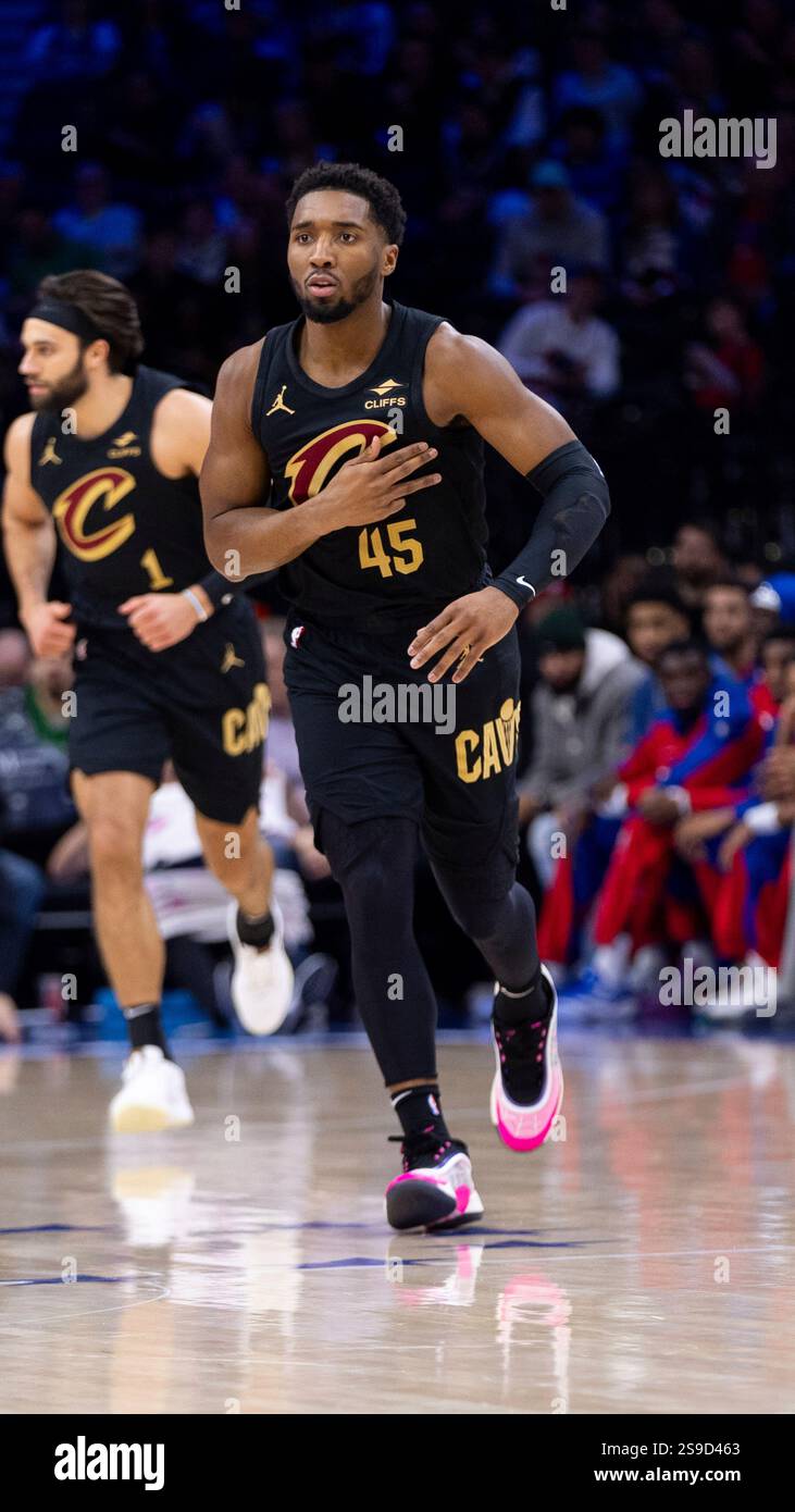 Cleveland Cavaliers' Donovan Mitchell reacts during the NBA basketball ...
