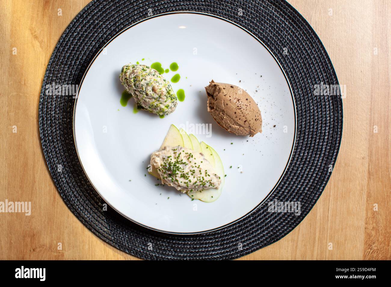 Gourmet appetizer platter with pate and salad Stock Photo - Alamy