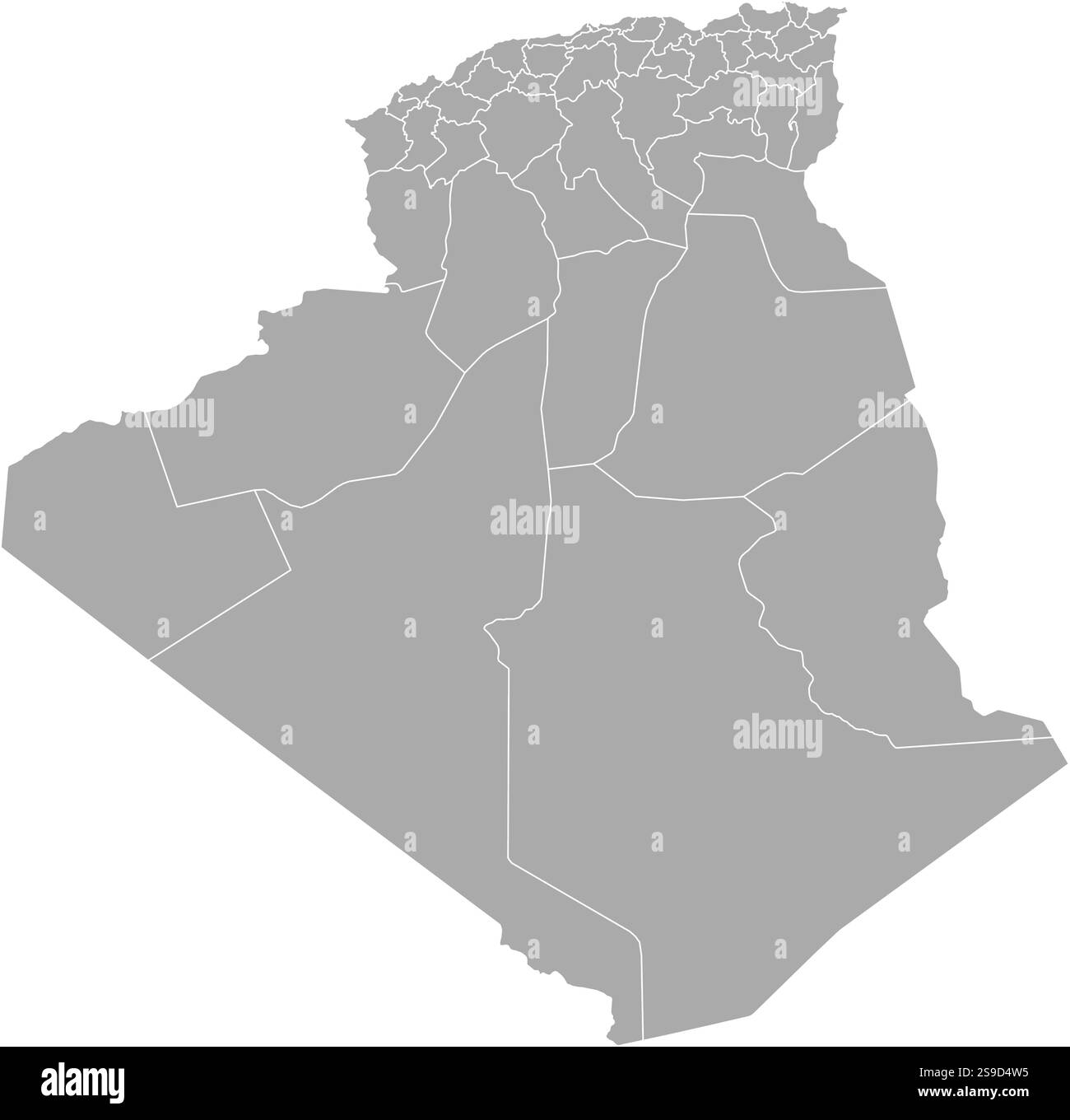 Map of Algeria with the provinces Stock Vector Image & Art - Alamy