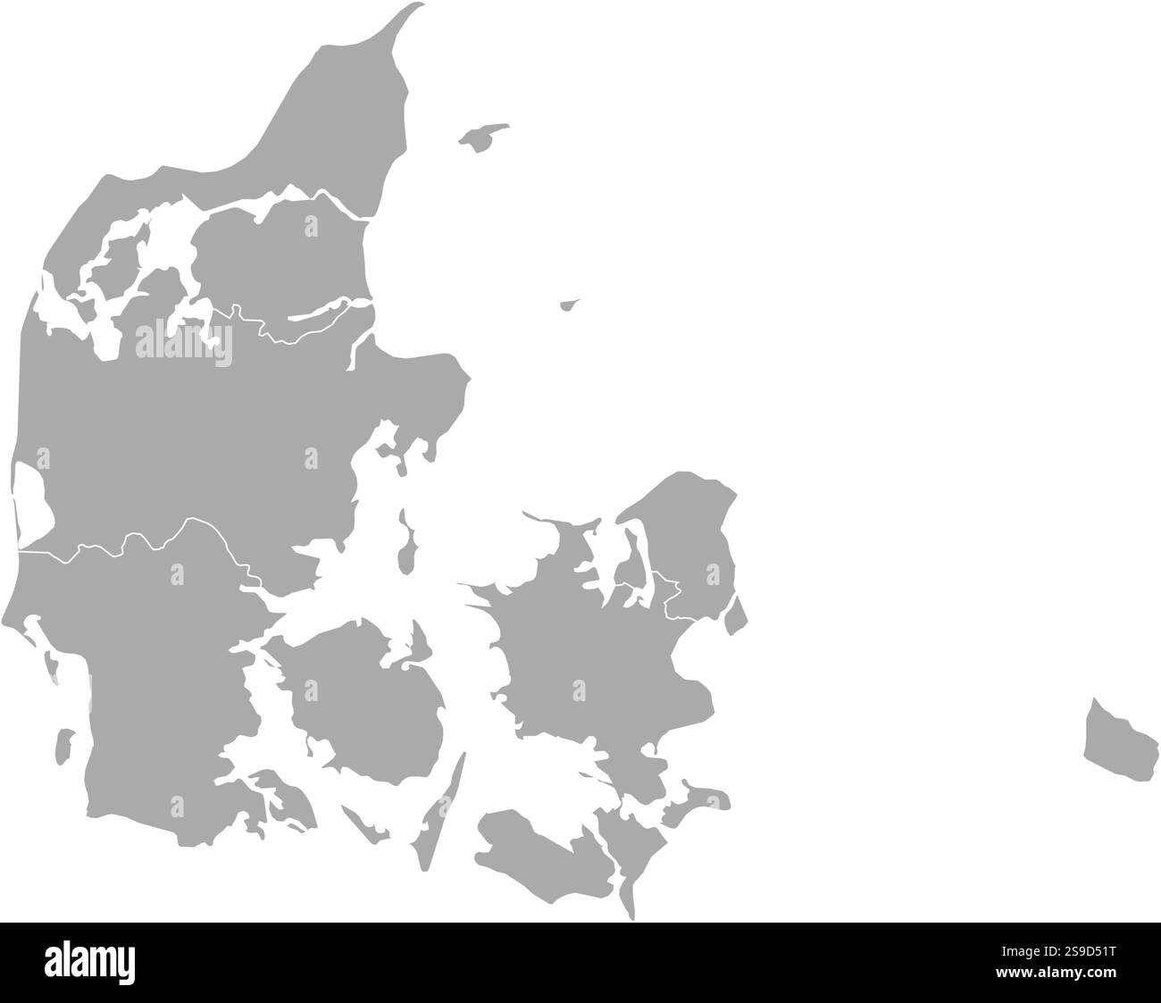 Map of Danmark with the provinces Stock Vector Image & Art - Alamy
