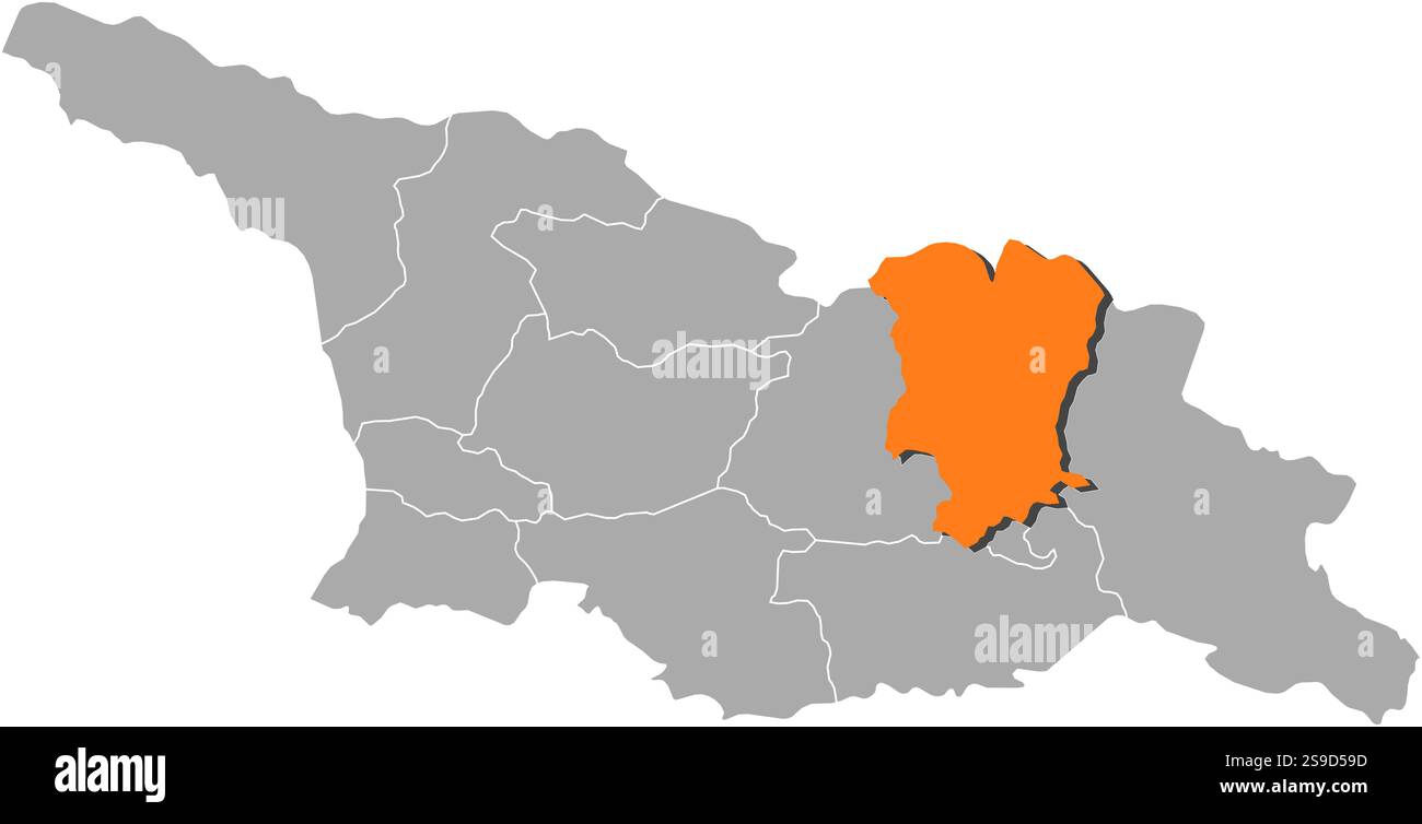 Map of Georgia with the provinces, Mtskheta-Mtianeti is highlighted by ...