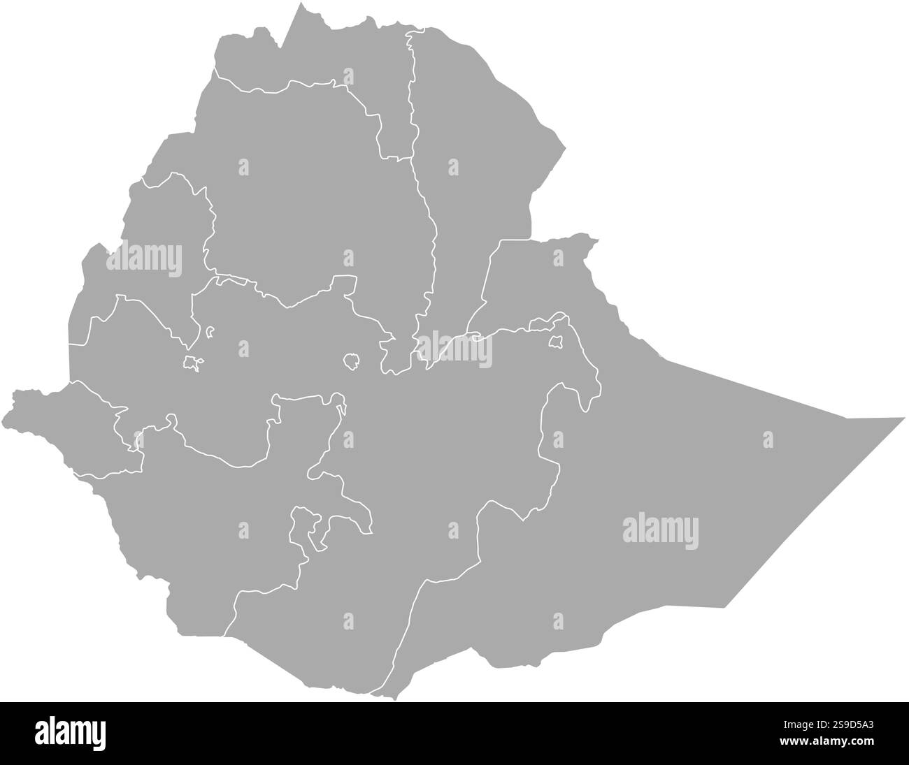 Map of Ethiopia with the provinces Stock Vector Image & Art - Alamy