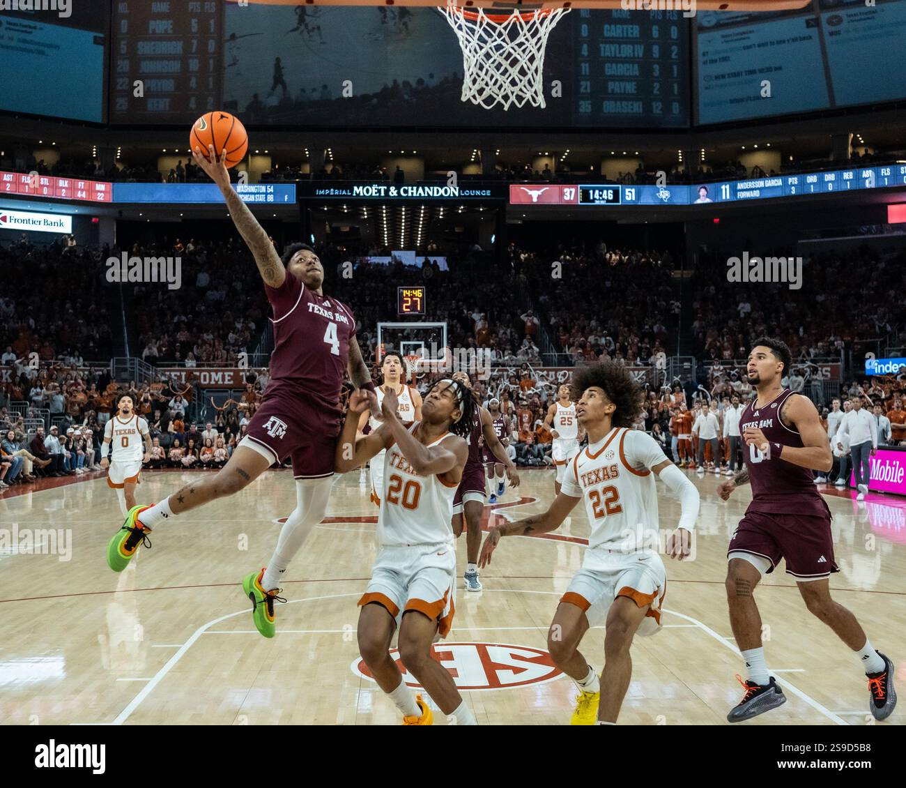 Jan 25, 2025. Wade Taylor IV (4) of the Texas A&M Aggies in action vs ...