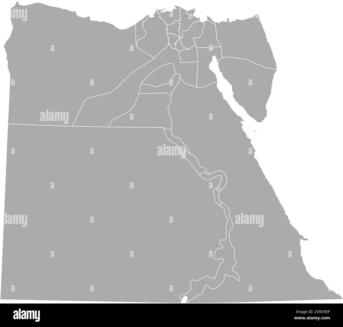 Map of Egypt with the provinces Stock Vector Image & Art - Alamy