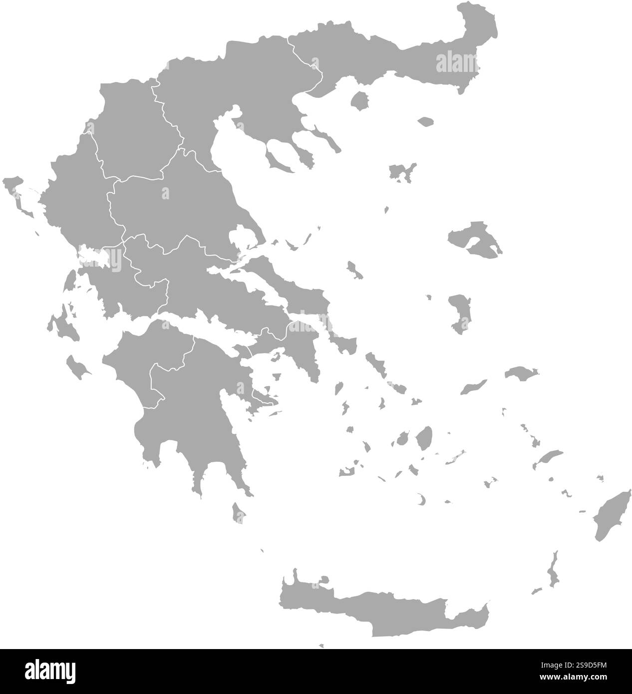 Greece political map provinces hi-res stock photography and images - Alamy