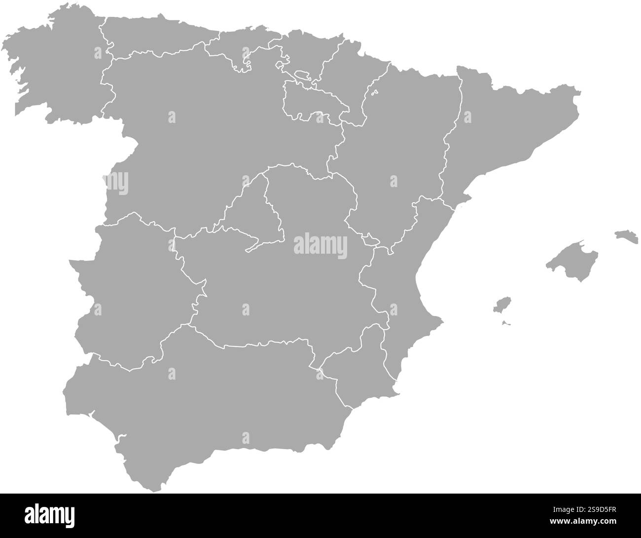 Map of Spain with the provinces Stock Vector Image & Art - Alamy