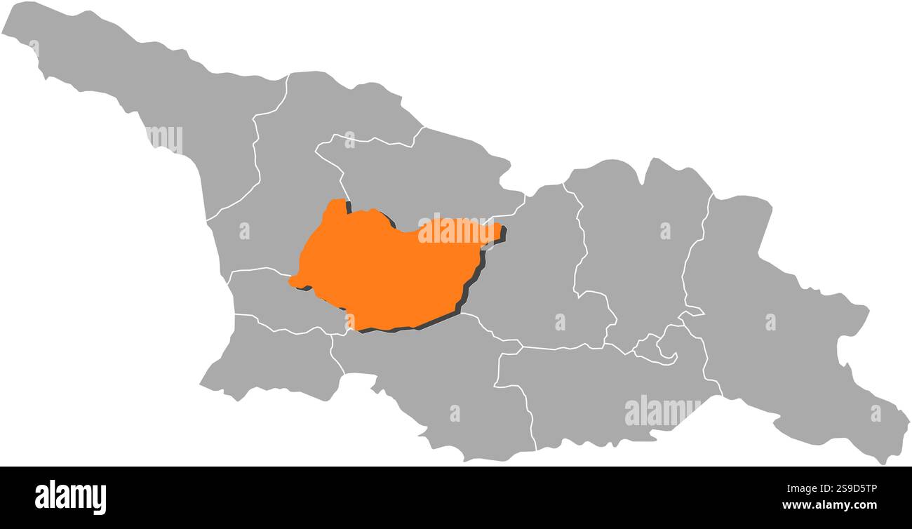 Map of Georgia with the provinces, Imereti is highlighted by orange ...