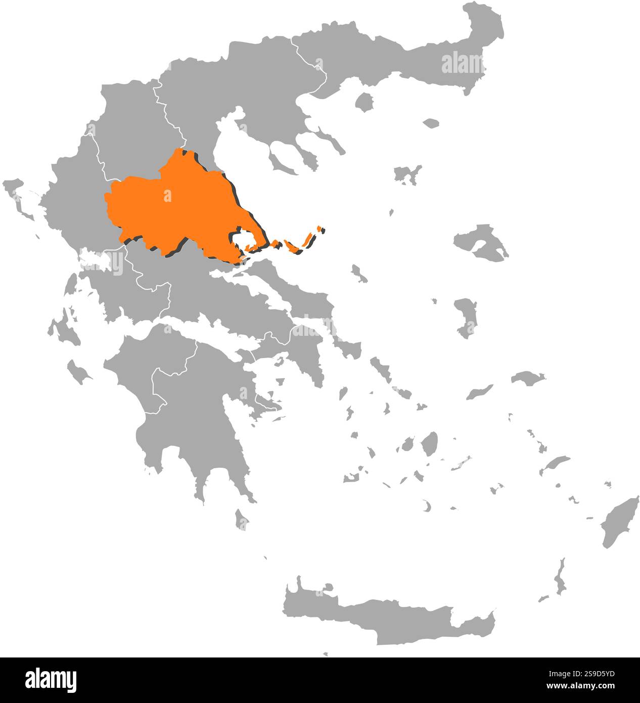 Greece political map provinces hi-res stock photography and images - Alamy
