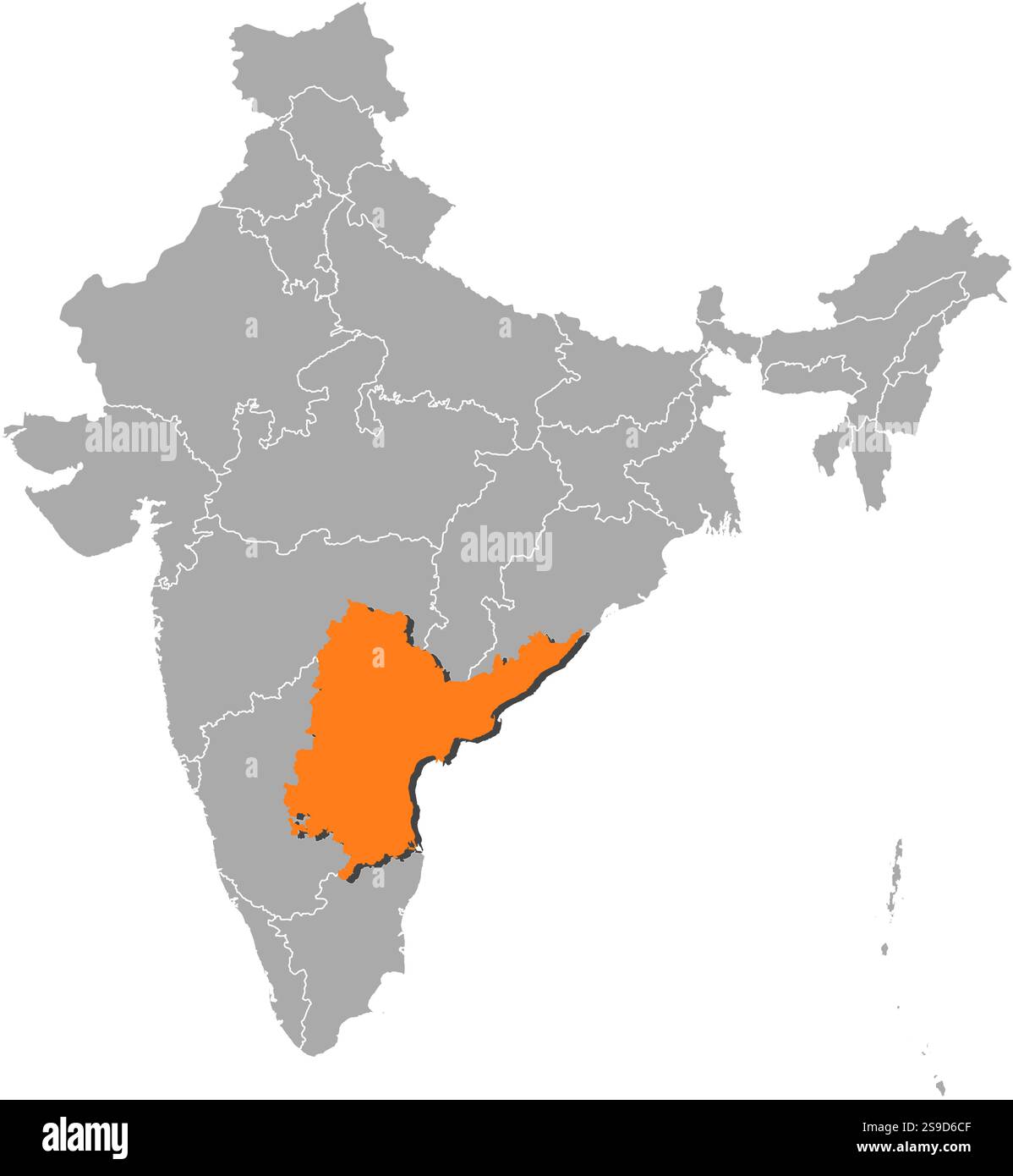 Andhra pradesh vector outline map hi-res stock photography and images ...