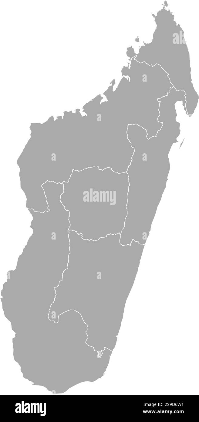 Map of Madagascar with the provinces Stock Vector Image & Art - Alamy