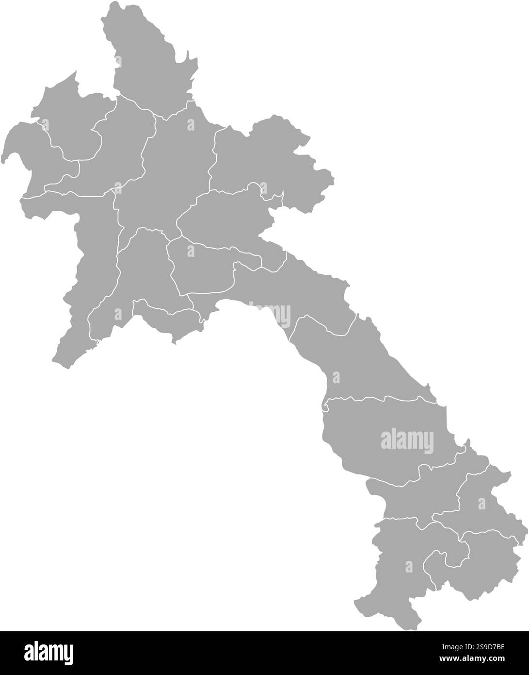 Map of Laos with the provinces Stock Vector Image & Art - Alamy