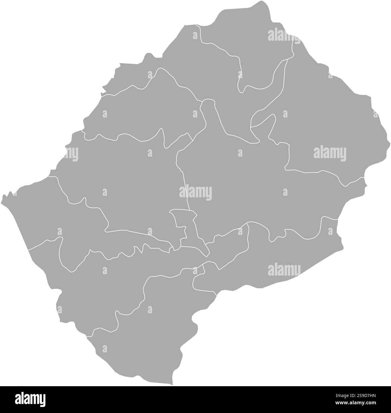 Map of Lesotho with the provinces Stock Vector Image & Art - Alamy