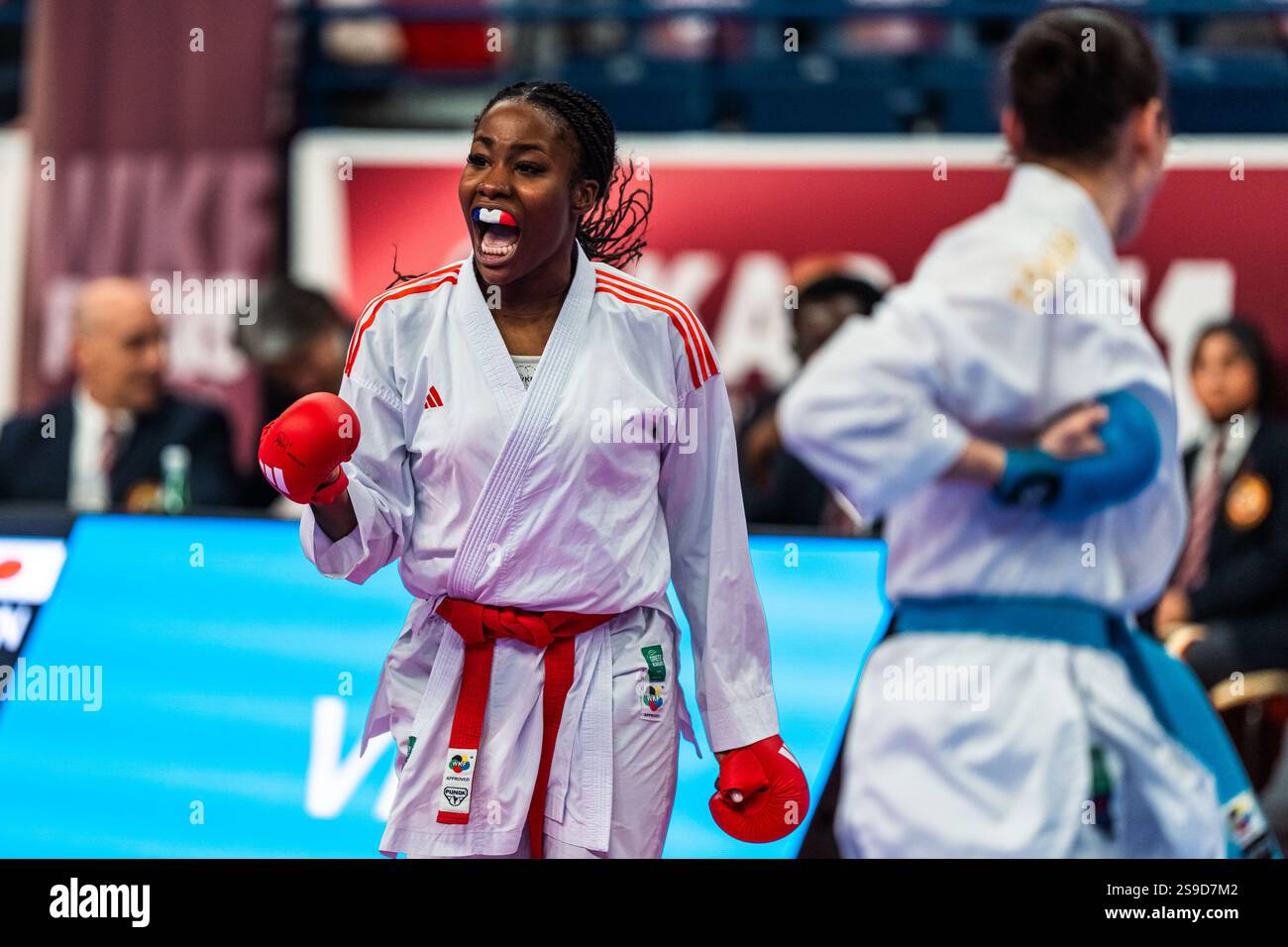 Thalya Sombe (FRA) Female Kumite -68Kg during the Paris Open Karate ...