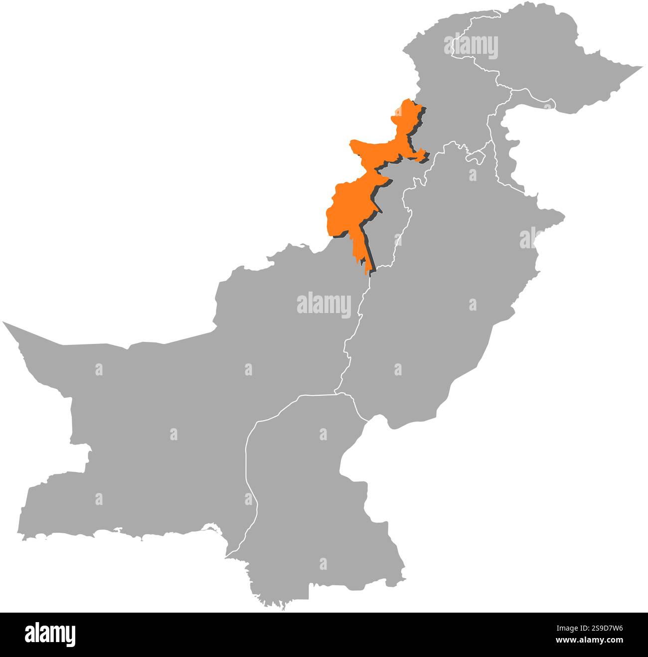Map of Pakistan with the provinces, Federally Administered Tribal Areas ...