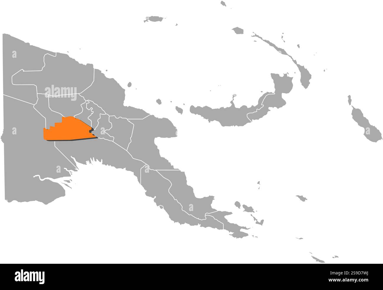 Map of Papua New Guinea with the provinces, Southern Highlands is ...