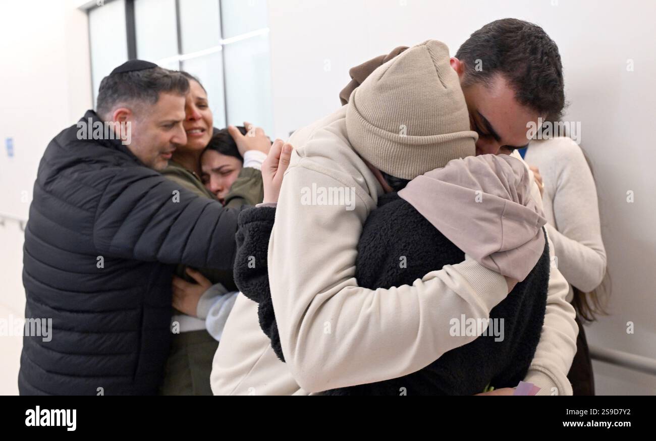 Daniella Gilboa, 20, pictured here hugging family members, was released ...