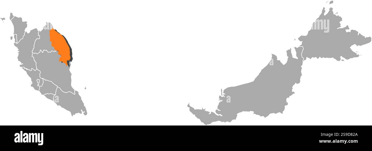 Map of Malaysia with the provinces, Terengganu Darul Iman is ...