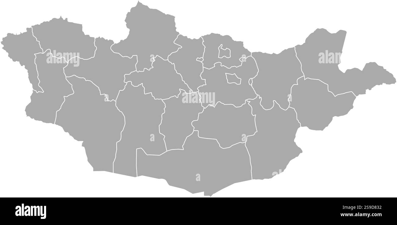 Map of Mongolia with the provinces Stock Vector Image & Art - Alamy